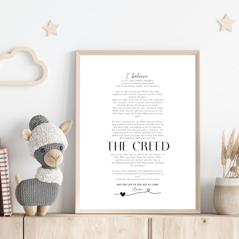 Apostles Creed, Nicene Creed, Scripture Sign, Prayer Wall Art, Baptism ...