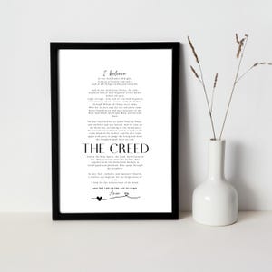 Apostles Creed, Nicene Creed, Scripture Sign, Prayer Wall Art, Baptism ...