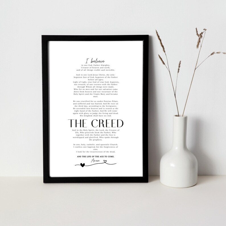Apostles Creed, Nicene Creed, Scripture Sign, Prayer Wall Art, Baptism ...