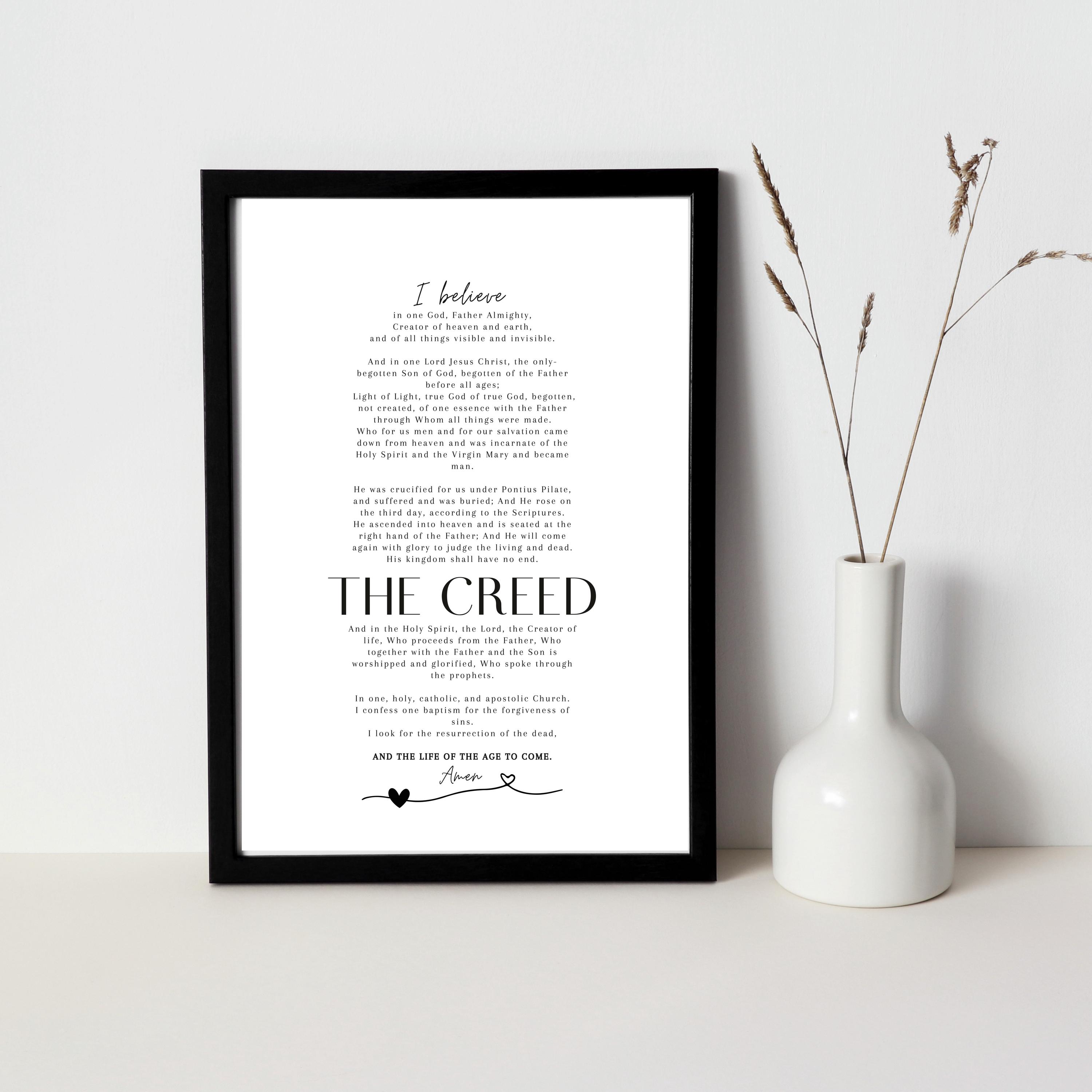 Apostles Creed, Nicene Creed, Scripture Sign, Prayer Wall Art, Baptism ...