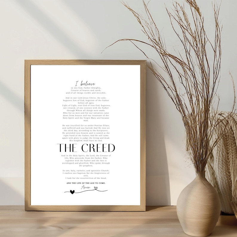 Apostles Creed, Nicene Creed, Scripture Sign, Prayer Wall Art, Baptism ...