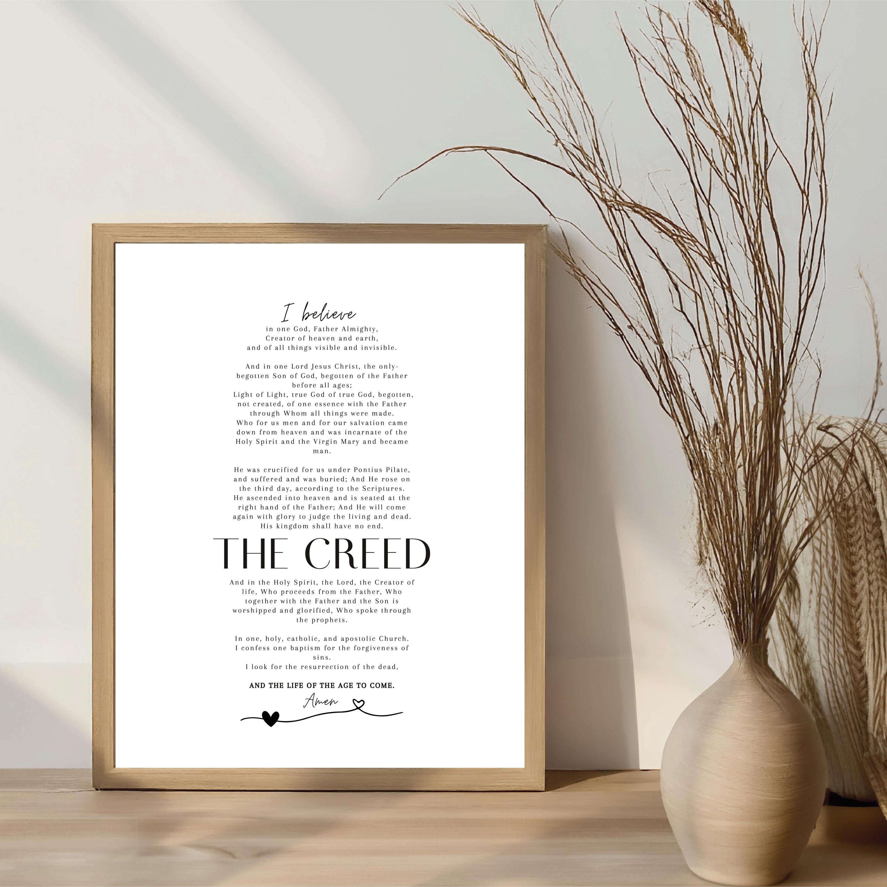 Apostles Creed, Nicene Creed, Scripture Sign, Prayer Wall Art, Baptism ...