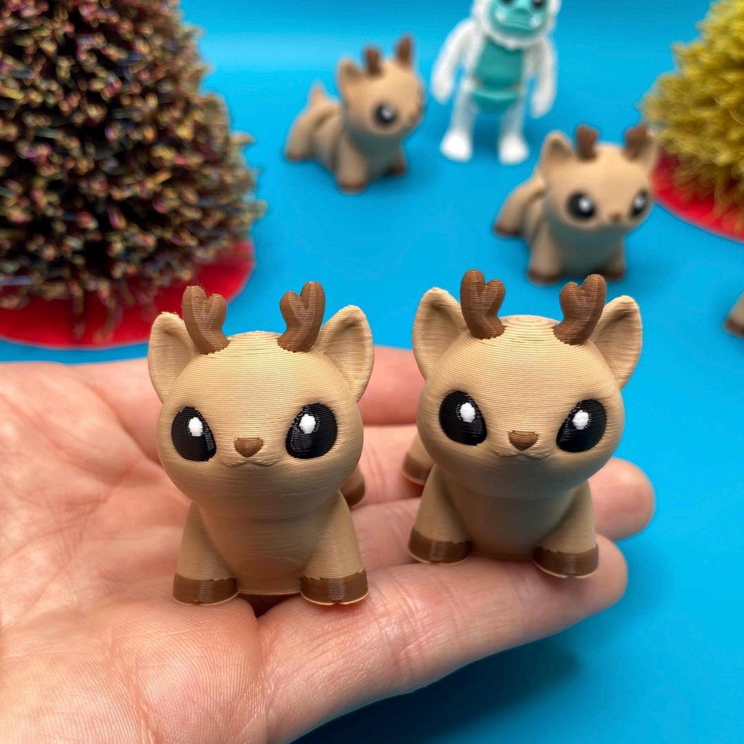 Flexi Reindeer Fidget Toy Stocking Stuffer 3D Printed Ornament - Etsy
