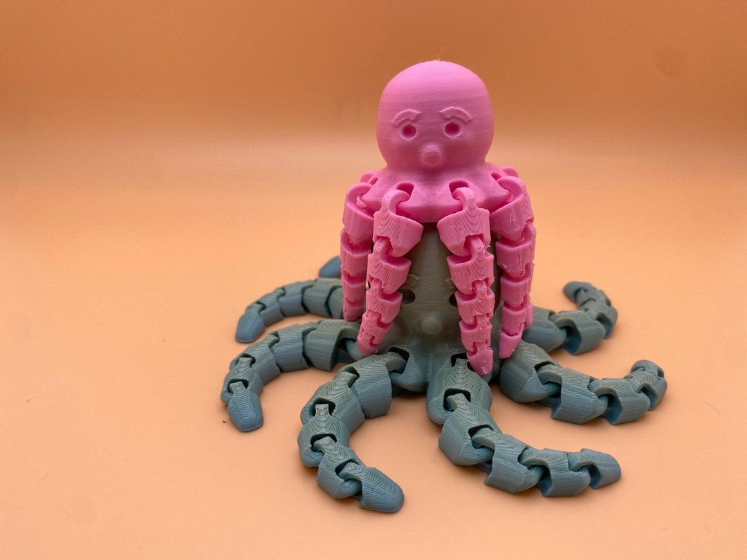 Octopus Fidget Toy 3D Printed Articulating Desk Toy/spinner - Etsy