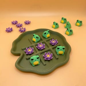 Tic Tac Toad Cute Classic Tic-tac-toe Homemade Frog Lillypad Game - Etsy