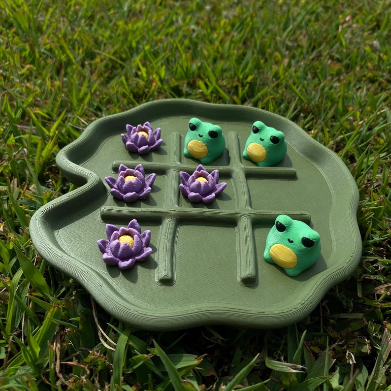 Tic Tac Toad Cute Classic Tic-tac-toe Homemade Frog Lillypad Game - Etsy