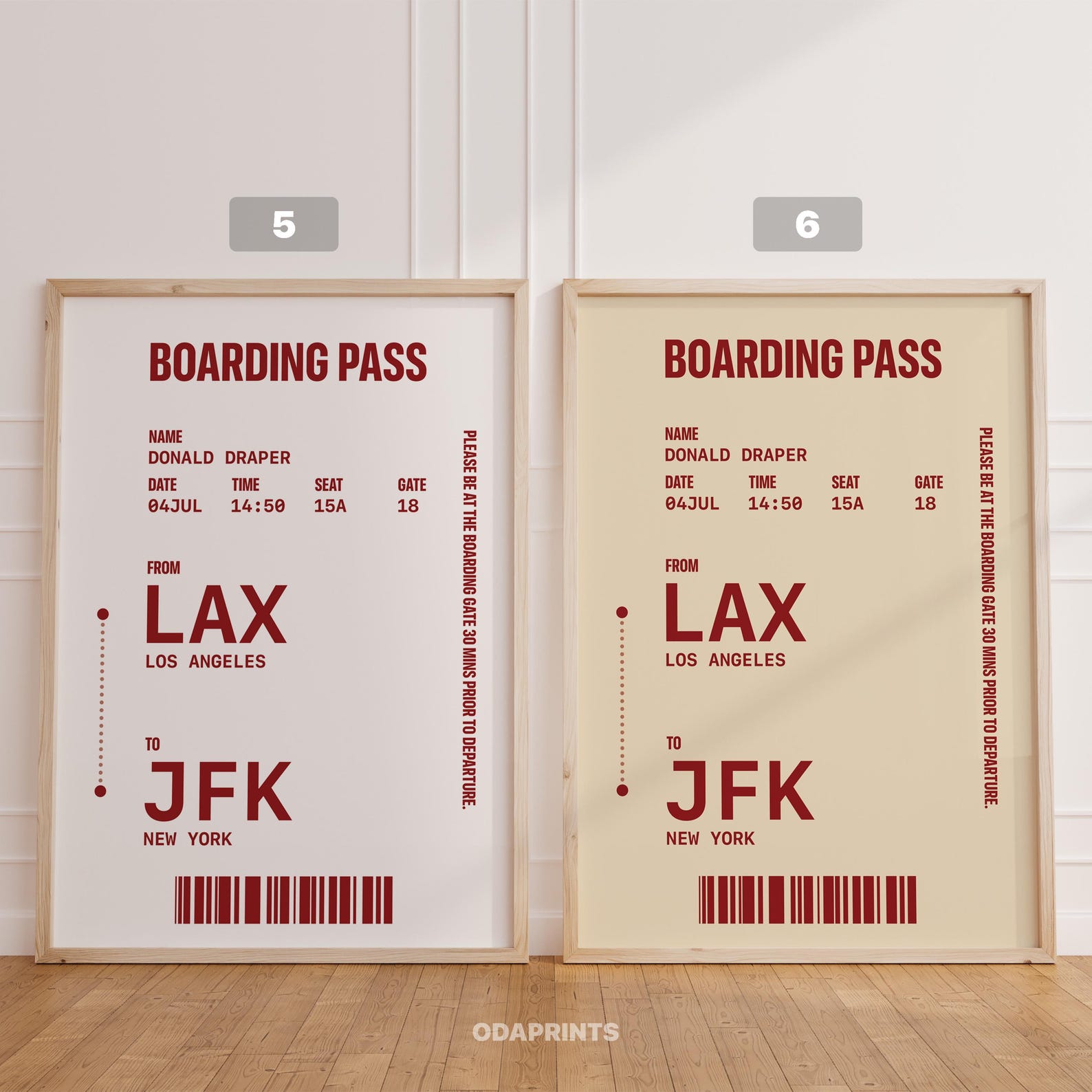Custom Boarding Pass Print Plane Ticket Wall Art Travel Memory Gift ...