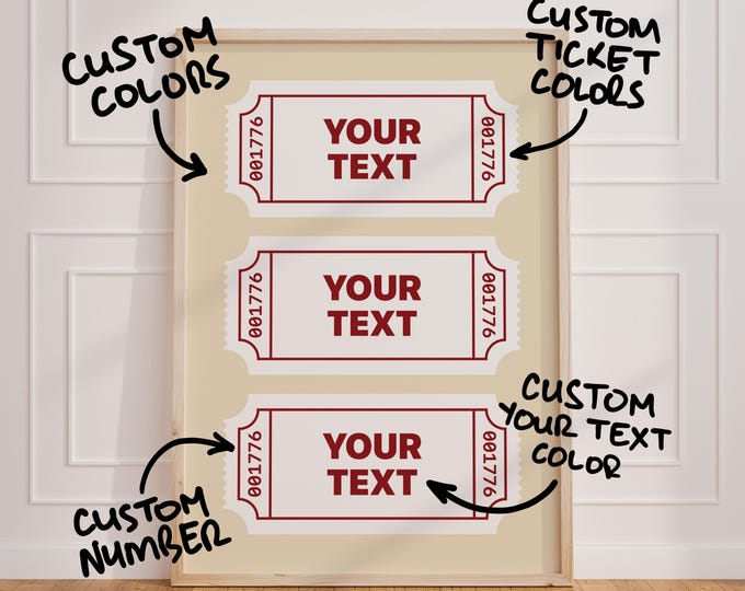 A Good Life Ticket Print Horizontal Black Trendy Retro Aesthetic ...