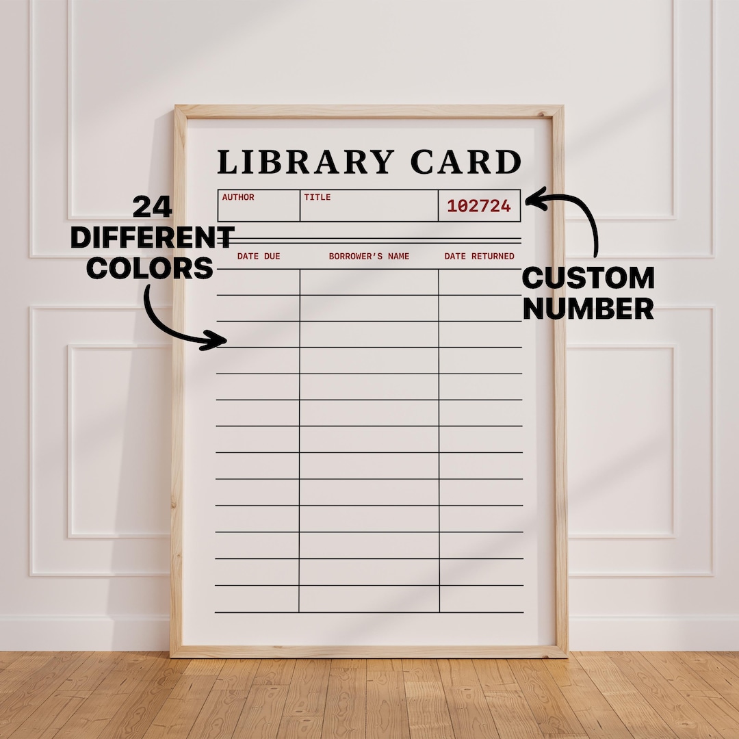 Custom Library Card Print: Vintage Reading Nook Bookshelf Poster ...