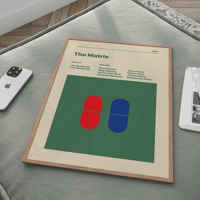 The Matrix Poster Printable Matrix Illustration Gift Idea Movie Lover ...