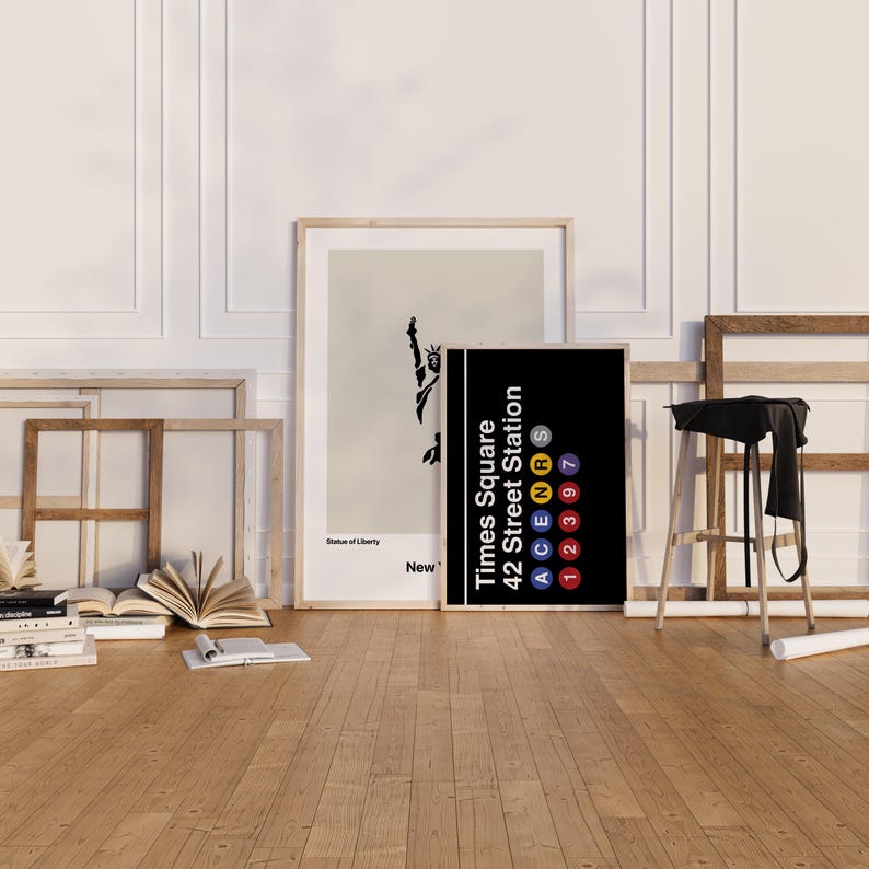 Times Square Print: Modern New York Apartment Wall Art (digital ...