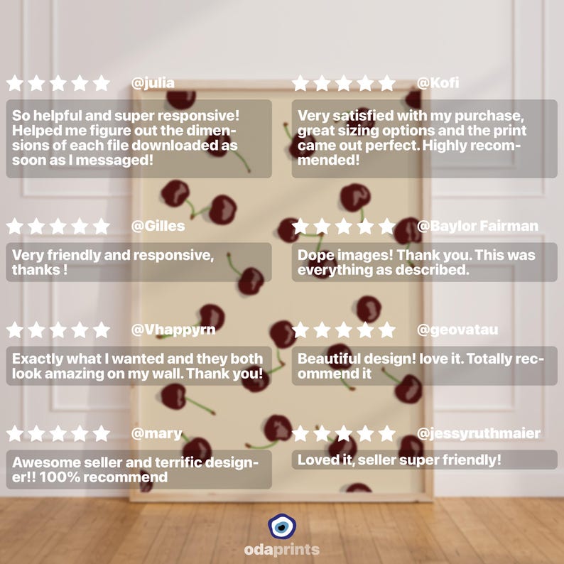 Sweet Cherry Wall Art, Funky Cherry Art, Love You More, Ma Cherie Print ...