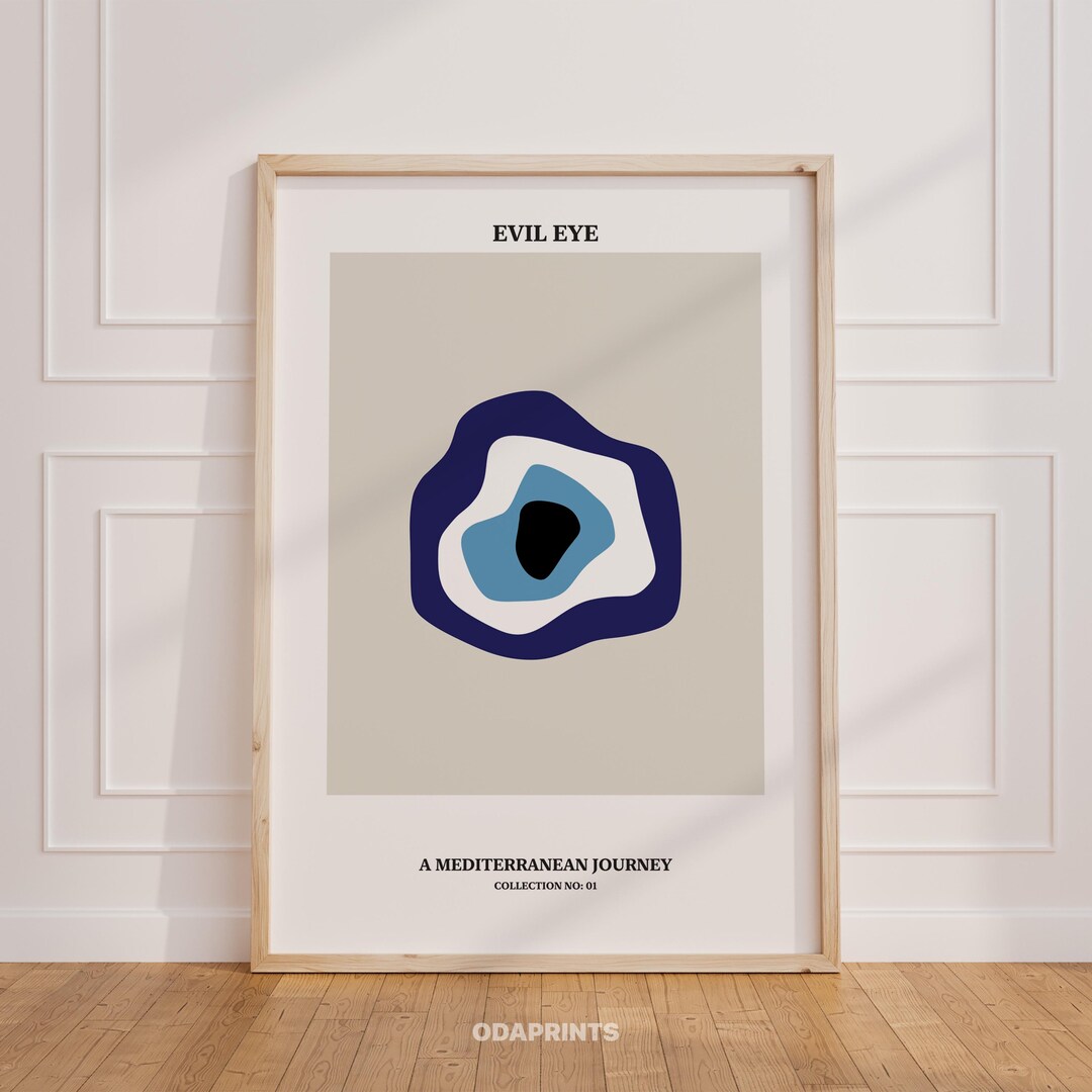 Evil Eye Print: Protection Wall Art, Mediterranean Art (digital ...