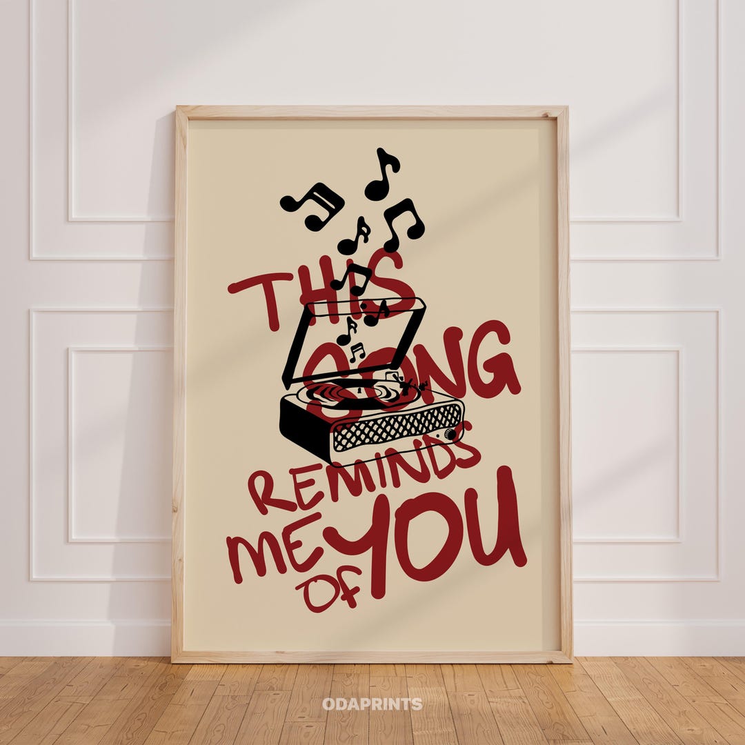 Printable Music Wall Art Poster Record Player This Song Reminds Me of ...