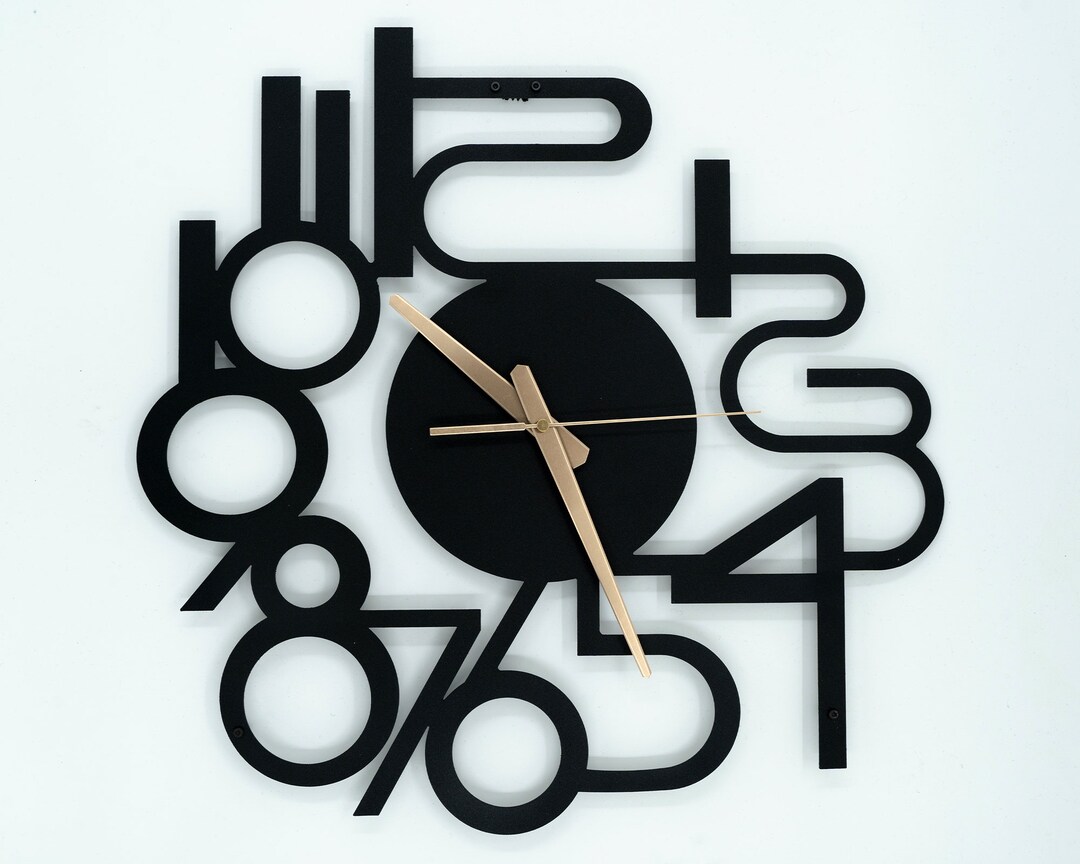 Abstract Numeric Modern Wall Clock, Modern Numeric Wall Clock, Large ...