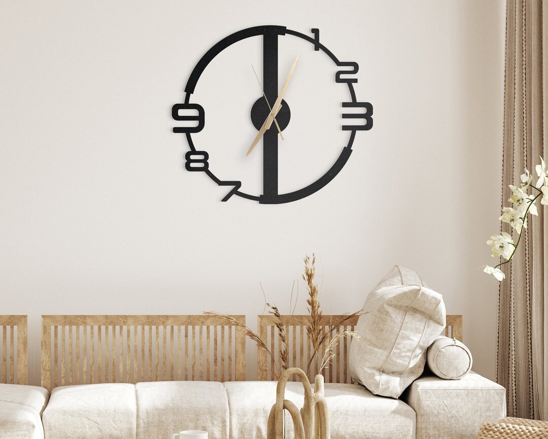Asymmetric Numeric Wall Clock With Hand Color Option, Large Wall Clock ...