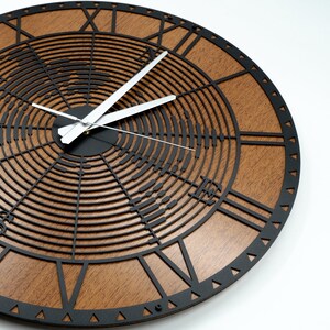 Wooden World Map Wall Clock, Wooden Compass Wall Clock, Large Wall ...