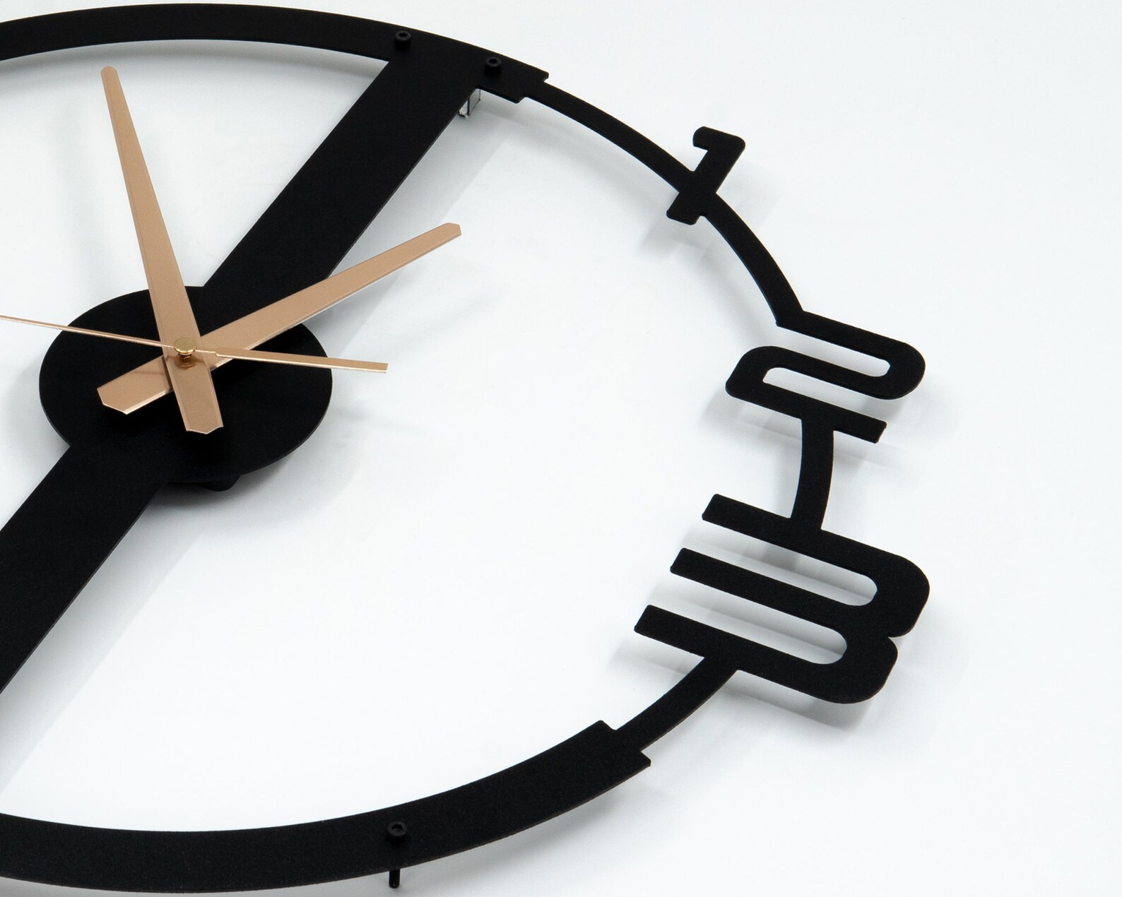 Asymmetric Metal Wall Clock: Modern Office Decor With Latin Numerals - Etsy