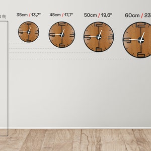 Numeric Wood & Metal Wall Clock: Large Silent Floating Clock - Etsy