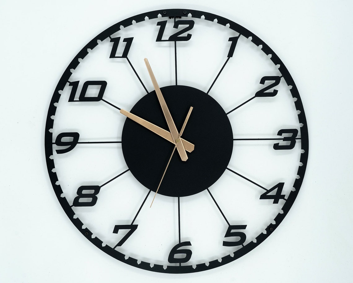 Numeric Simple Wall Clock With Hand Color Option, Large Wall Clock ...