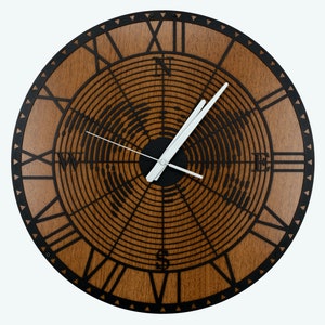 Wooden World Map Wall Clock, Wooden Compass Wall Clock, Large Wall ...