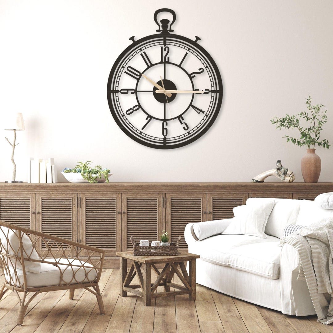 Large Latin Numeral Wall Clock: Antique Style Metal Clock - Etsy