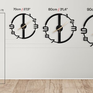 Asymmetric Numeric Wall Clock With Hand Color Option, Large Wall Clock ...