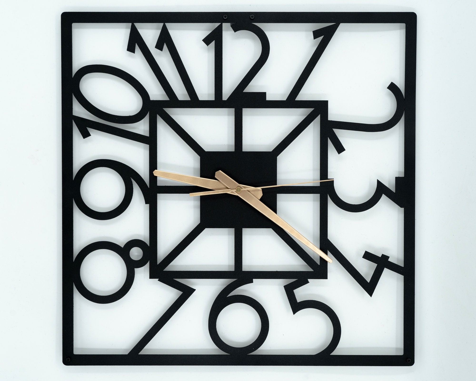 Square Clock, Square Wall Clock, Metal Wall Clock, Unique Wall Clock ...