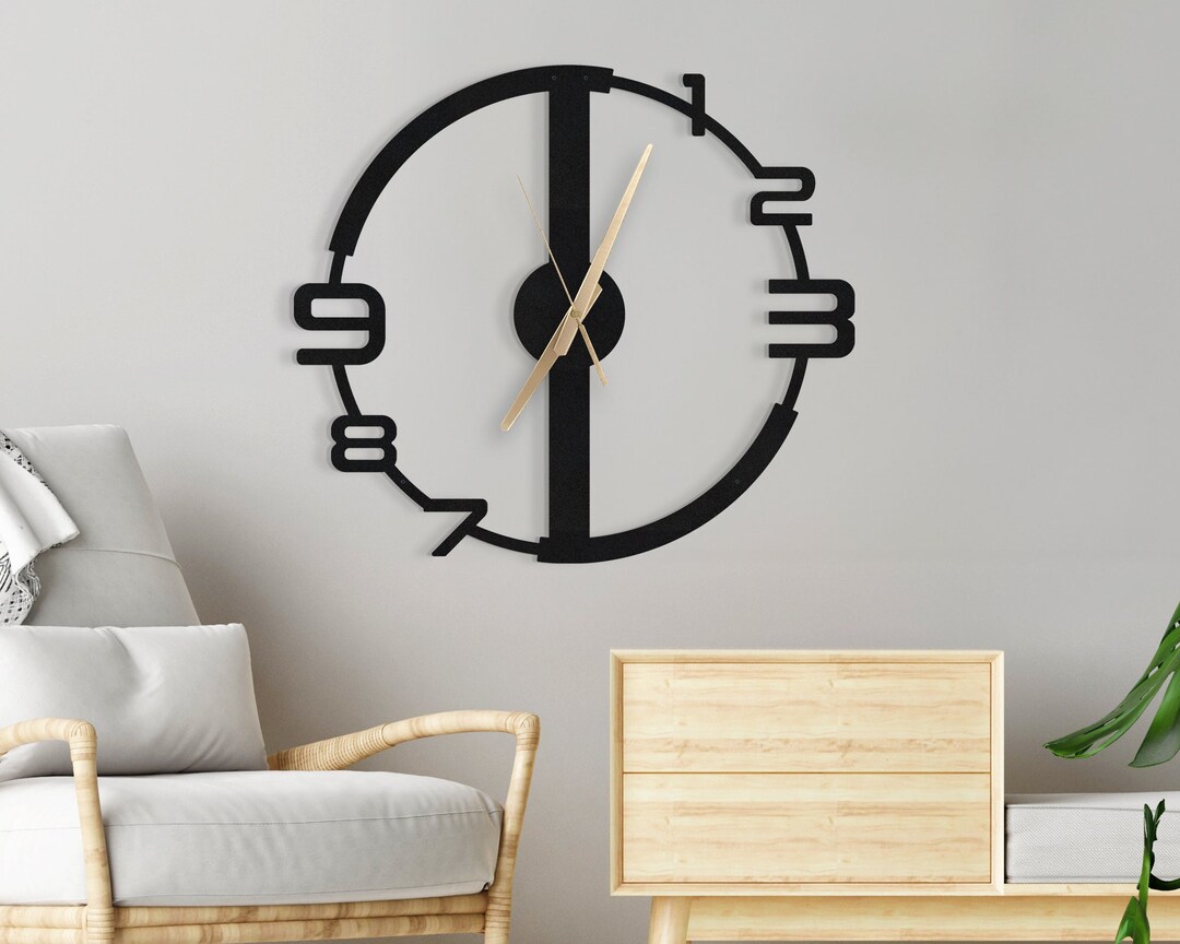 Asymmetric Metal Wall Clock: Modern Office Decor With Latin Numerals - Etsy