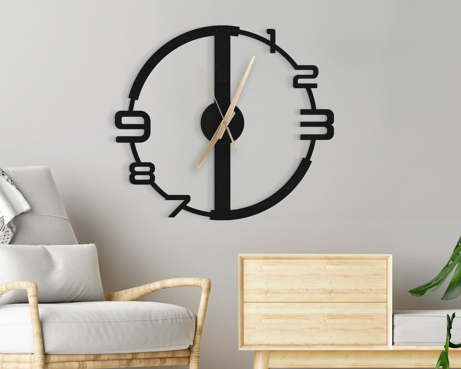 Asymmetric Metal Wall Clock: Modern Office Decor With Latin Numerals - Etsy