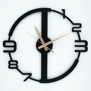 Asymmetric Numeric Wall Clock With Hand Color Option, Large Wall Clock ...