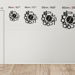 Abstract Numeric Wall Clock: Modern Floating Metal Art - Etsy