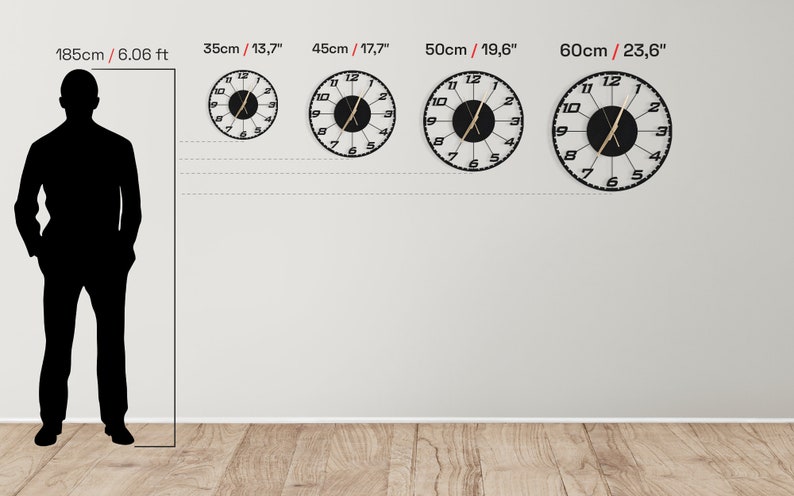 Numeric Simple Wall Clock With Hand Color Option, Large Wall Clock ...