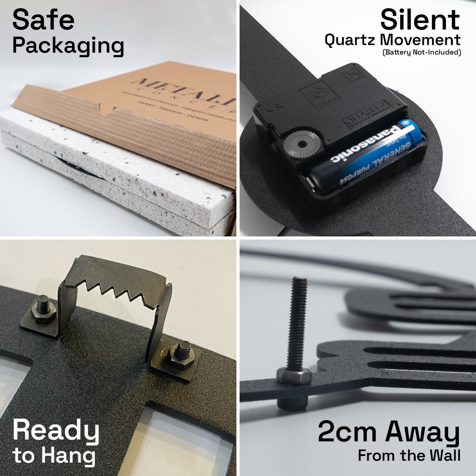 Numeric Simple Wall Clock With Hand Color Option, Large Wall Clock ...