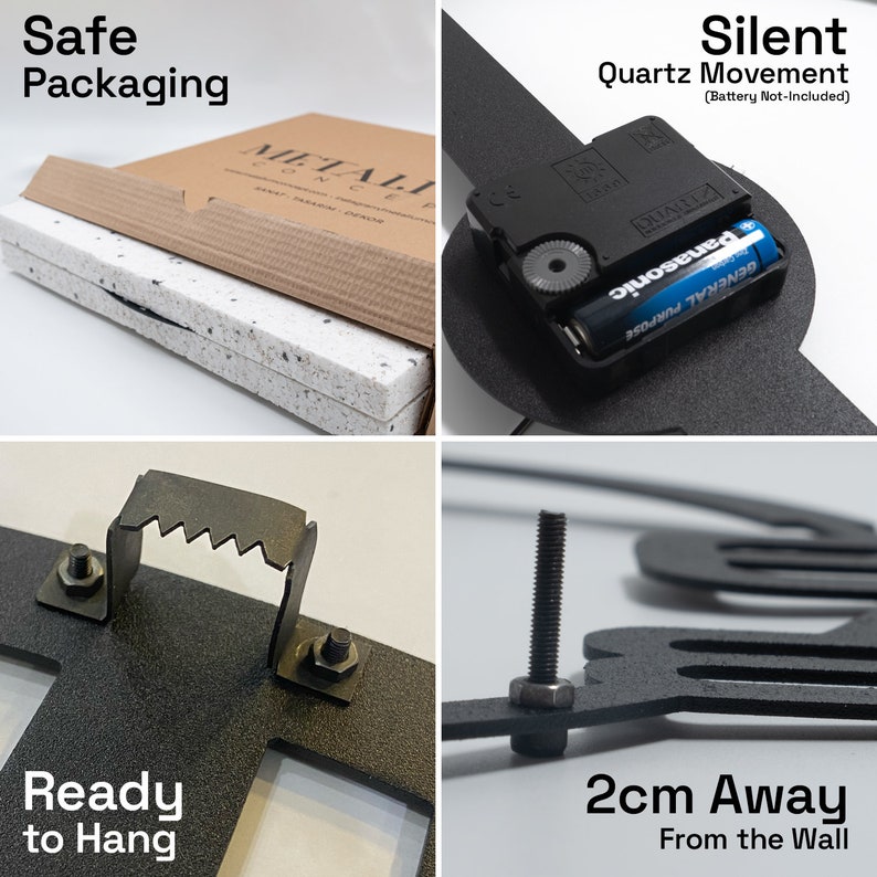 Asymmetric Numeric Wall Clock With Hand Color Option, Large Wall Clock ...