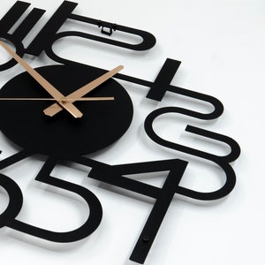 Abstract Numeric Wall Clock: Modern Floating Metal Art - Etsy