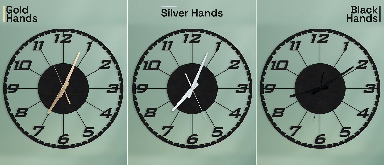 Numeric Simple Wall Clock With Hand Color Option, Large Wall Clock ...