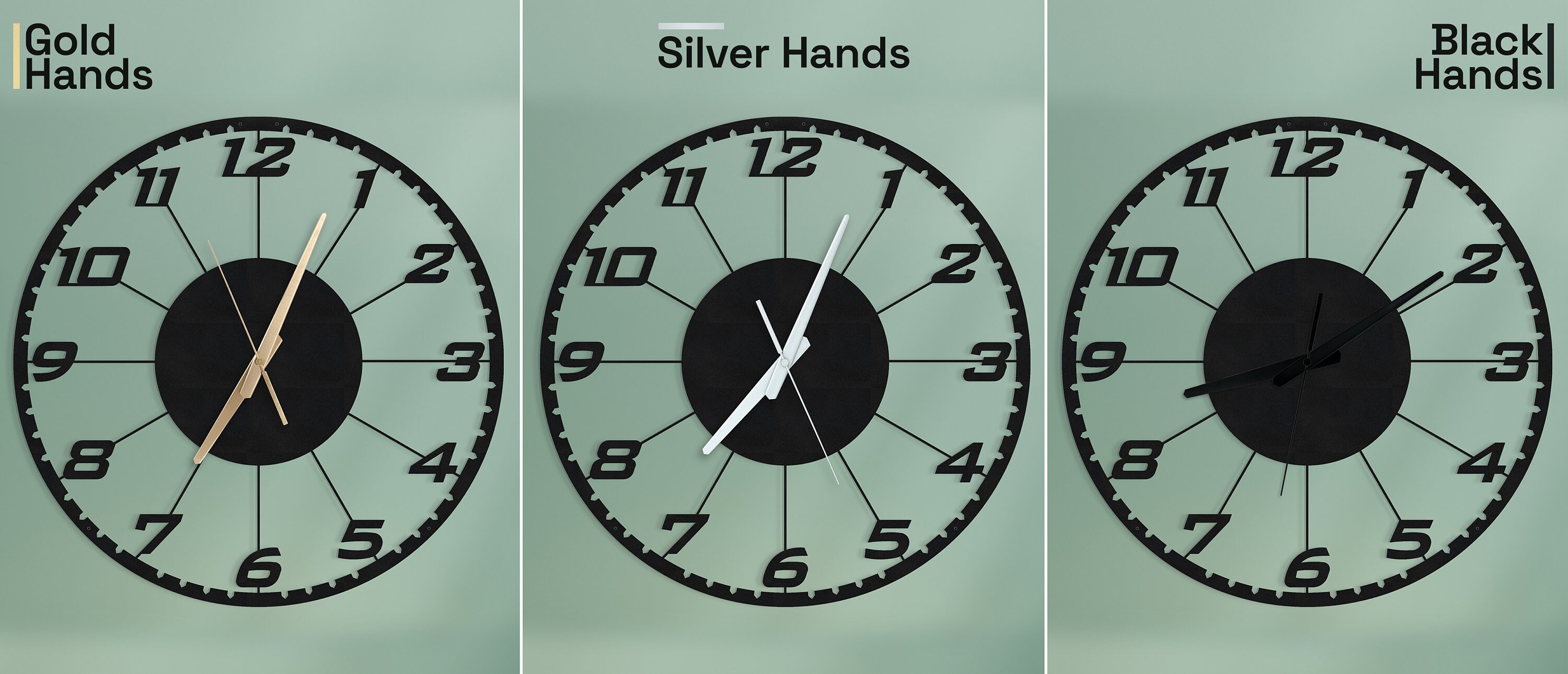 Numeric Simple Wall Clock With Hand Color Option, Large Wall Clock ...