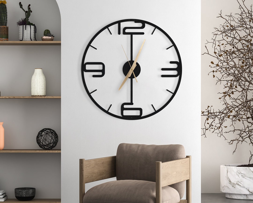 Oversized Metal Wall Clock: Handmade Latin Numerals, Modern Art - Etsy
