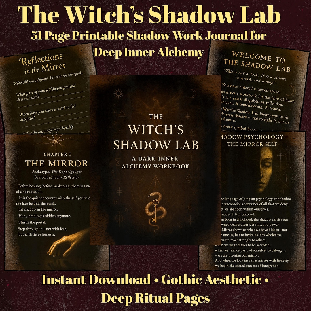 The Witch’s Shadow Lab | Dark Gothic Shadow Work Journal | 51 Page ...