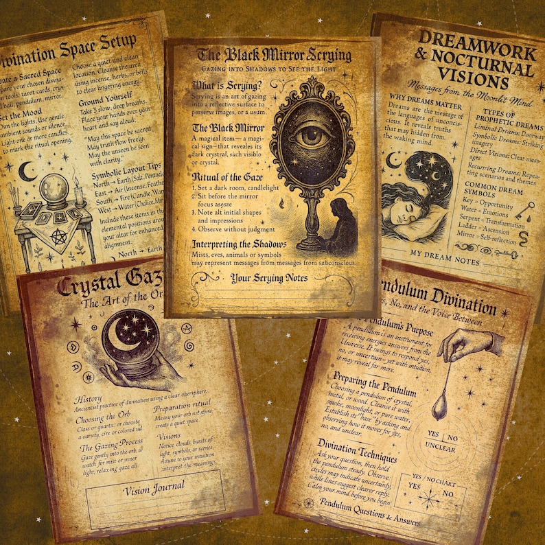 Divination Grimoire Pages: Tarot, Dream Journal, Third Eye (PDF ...