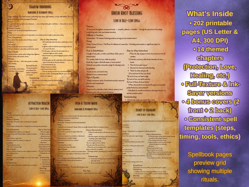 Witch’s Spellbook Grimoire, Spells & Rituals for Protection, Love ...