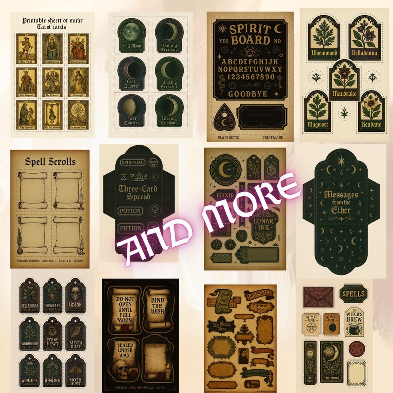 Gothic Witch Grimoire Kit: Dark Academia Journal & Ephemera (PDF) - Etsy