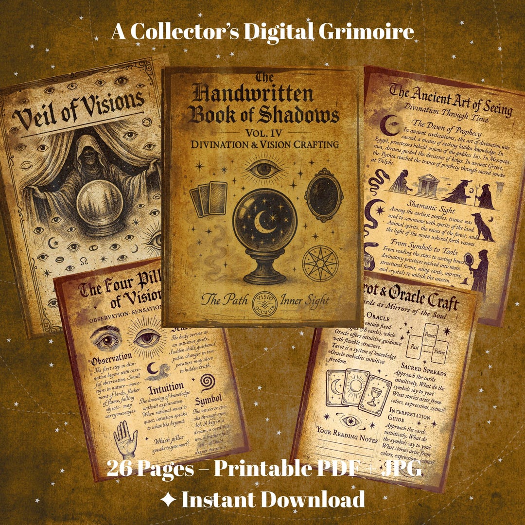 Divination Grimoire Pages: Tarot, Dream Journal, Third Eye (PDF ...