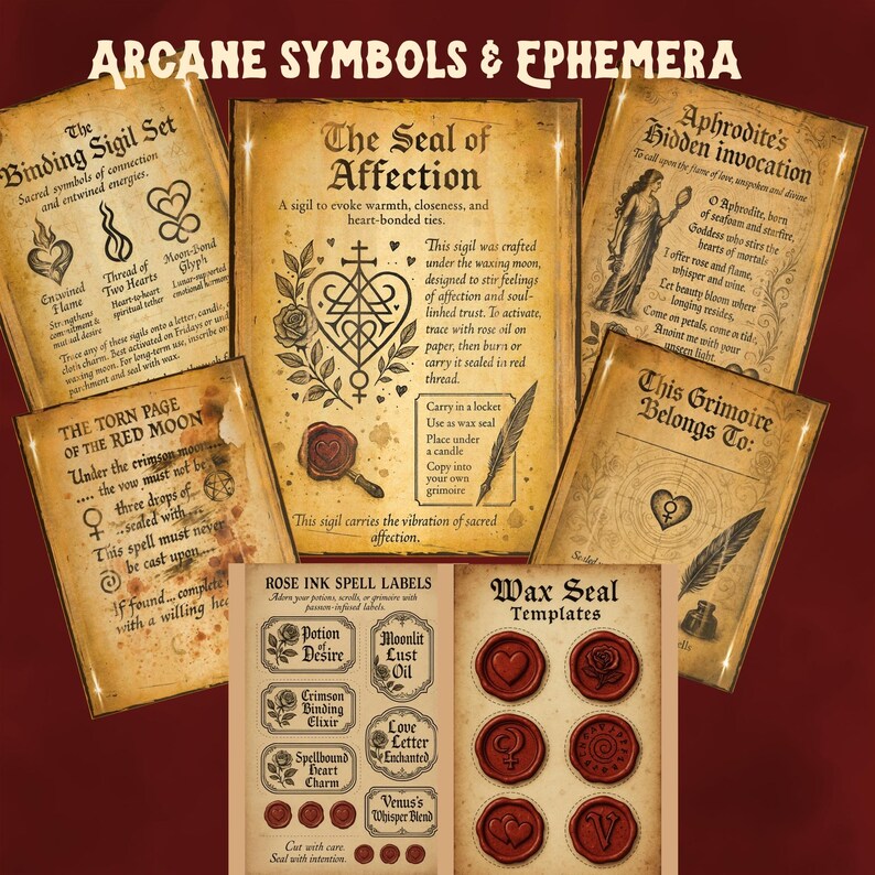 Printable Book of Shadows Vol. I: Love & Passion Spells - Gothic Grimoire (PDF Download) - Etsy