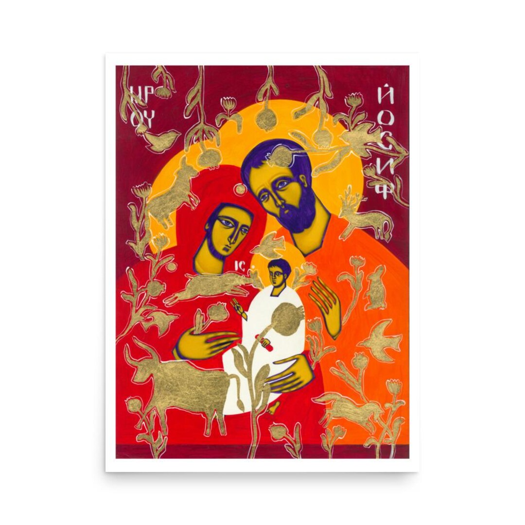 Holy Family- Poster, Grandparents Gift, Modern Christian Art, Catholic ...
