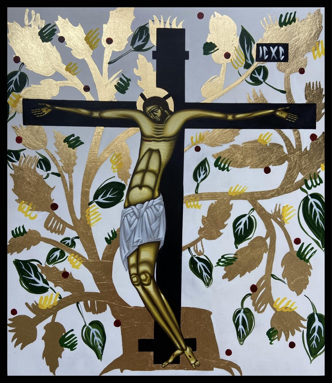 Crucifixion With the Tree of Jesse ICON Original Print on Paper - Etsy