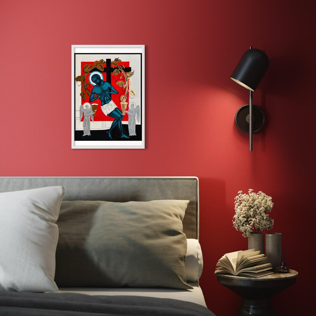 Modern Icon Christ the Vine, Print on Paper in Wooden Frame, Religious ...