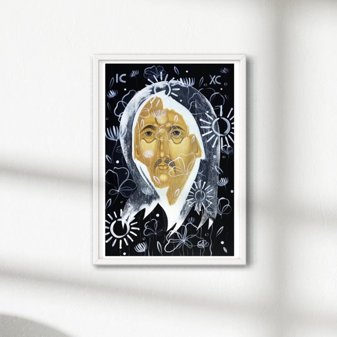 Jesus Christ "mandylion“- Original Printed Icon, Holy Face of Christ ...