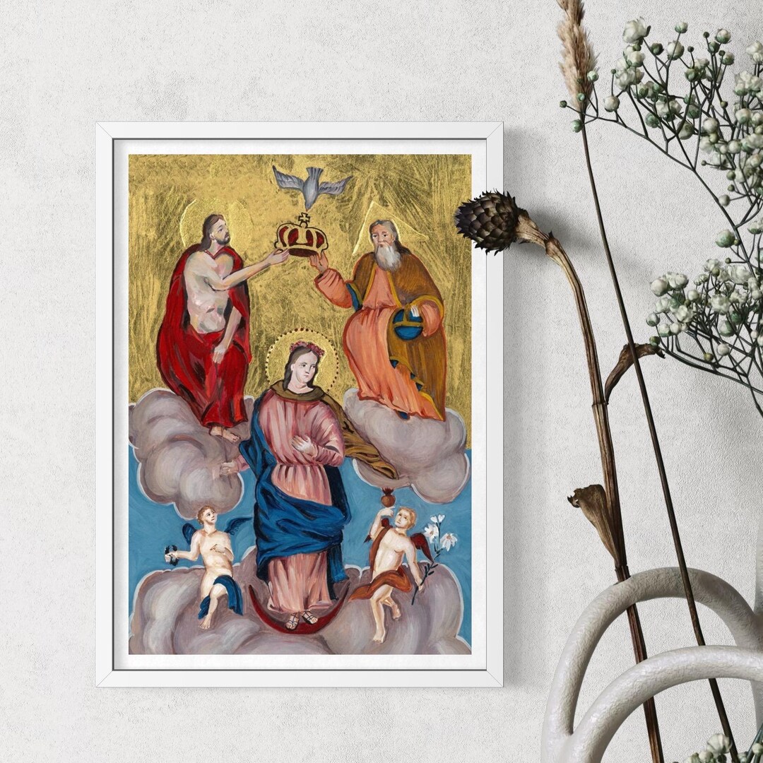 Coronation of the Virgin Mary — Ukrainian Volhynian Icon–poster ...